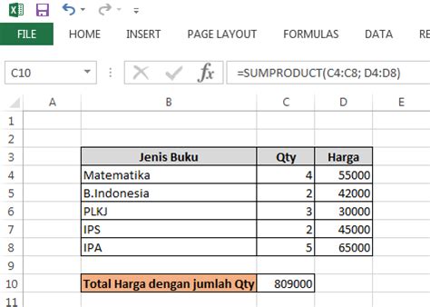 Fungsi Sumproduct Belajar Rumus Excel Beserta Contohnya