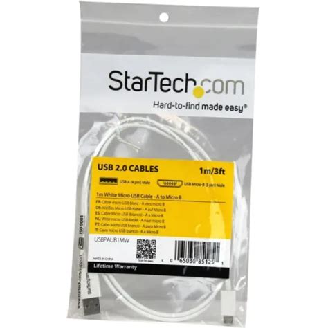 Tecnomas Cl [usbpaub1mw] 1m White Micro Usb Cable A To Micro B