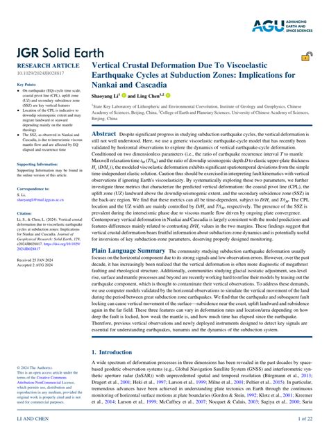 Pdf Vertical Crustal Deformation Due To Viscoelastic Earthquake Cycles At Subduction Zones