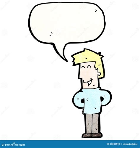 Cartoon Man With Speech Bubble Stock Vector Illustration Of Funny Cute