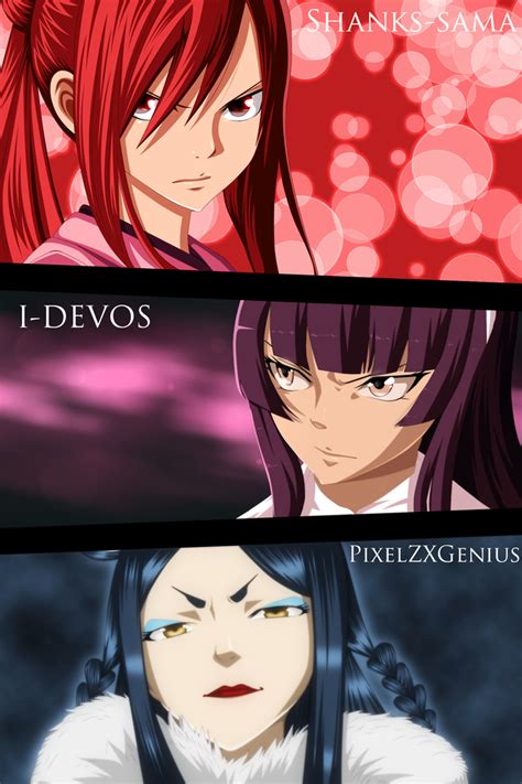 Fairy Tail Erza Vs Kagura Vs Minerva Collab By Pixelzxgenius On Deviantart