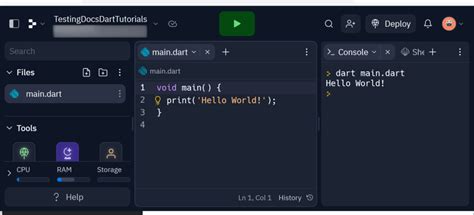 Dart Online Editors TestingDocs