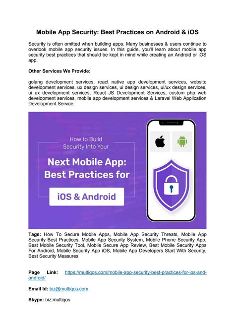 9 Mobile App Security Best Practices For Android And Ios Developers By Multiqos Tech Issuu