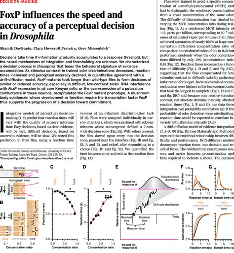Analysis Of Decision Accuracies And Reaction Times A Movement