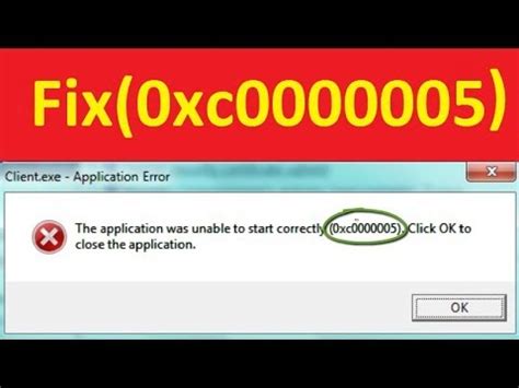 How To Fix Error Code 0xc0000005 In Windows 7 8 10 YouTube