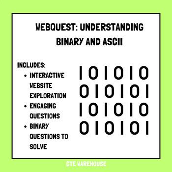 WebQuest Understanding Binary And ASCII By CTE Warehouse TPT