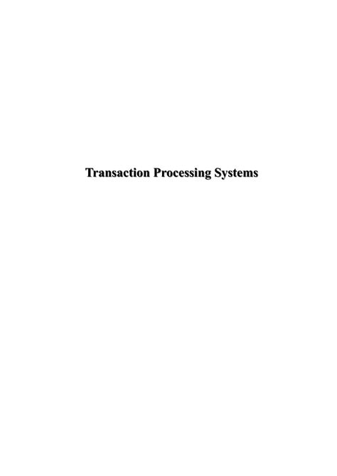 Transaction Processing Systems Notes 5504ftkag Accounting