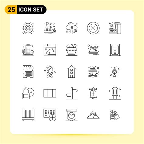 Line Pack Of 25 Universal Symbols Of Wireframe Ui Trade Layout Cloud