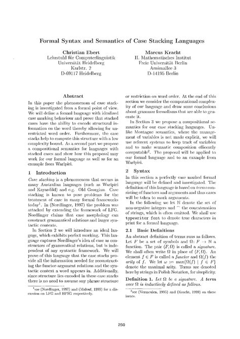 PDF Formal Syntax And Semantics Of Case Stacking Languages