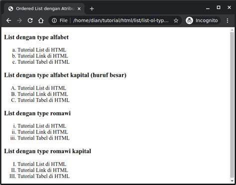Cara Membuat List Di HTML Agussuratna Net