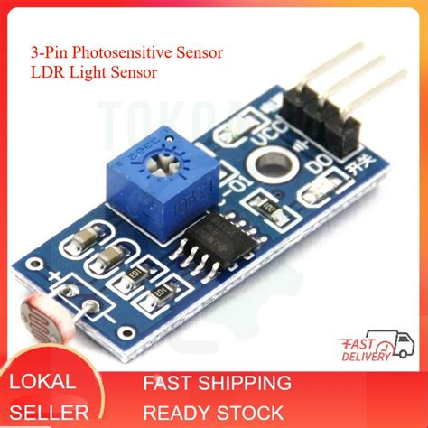 3 Pin Photosensitive Sensor Digital Light Detection Photoresistor Ldr Sensor Module Shopee