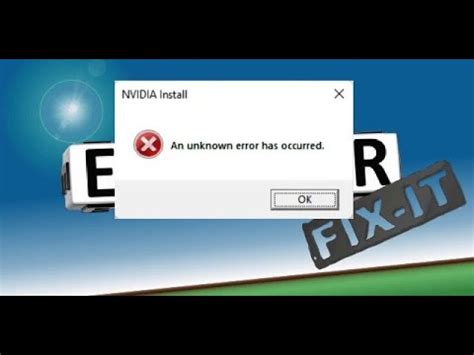 NVIDIA Install An Unknown Error Has Occurred Error Instalador NVIDIA SOLUCIONADO YouTube