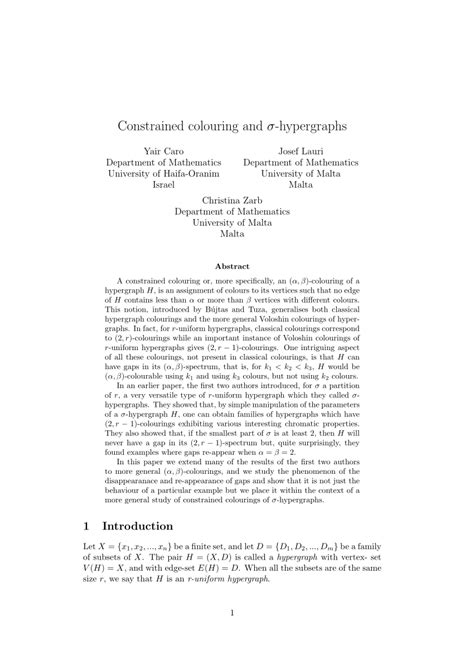 Pdf Constrained Colouring And Sigma Hypergraphs