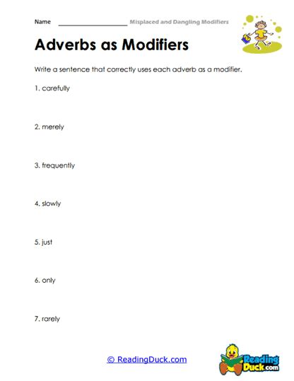 Misplaced Modifiers Worksheet Squinting And Dangling Modifiers