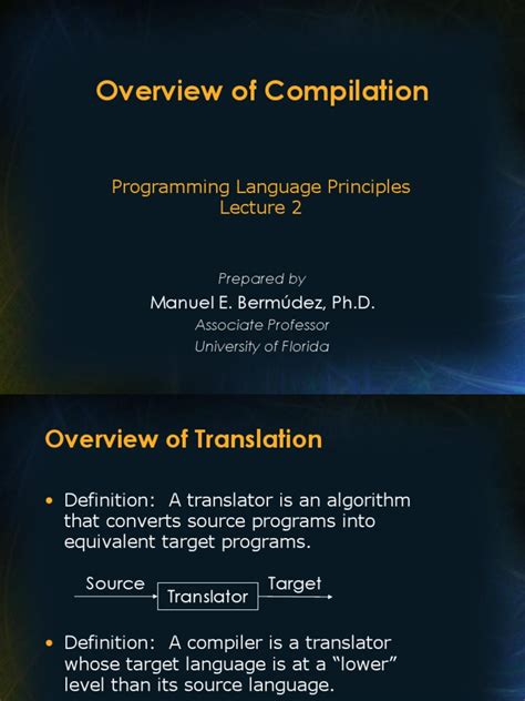Overview Of Compilation Programming Language Principles Pdf Compiler Parsing