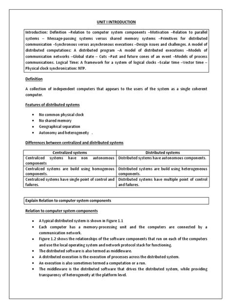 Unit 1 Pdf Parallel Computing Distributed Computing