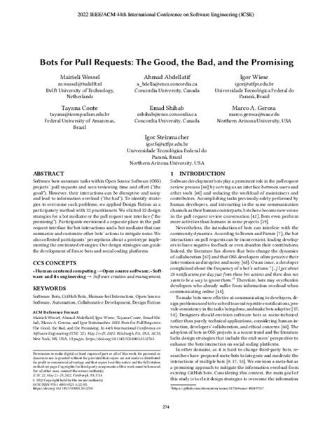 Pdf Bots For Pull Requests Marco A Gerosa