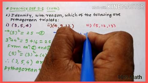 Chapter Pythagoras Theorem Practice Set YouTube