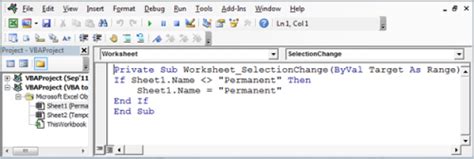VBA To Prevent From Changing Worksheet Name In Microsoft Excel