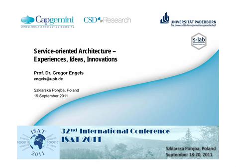 PDF Service Oriented Architecture Experiences Ideas Service Oriented Architecture