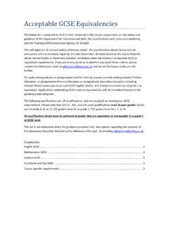 Acceptable GCSE Equivalencies Acceptable Gcse Equivalencies Pdf PDF4PRO