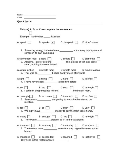 Complete Quicktest Unit 4 Pdf