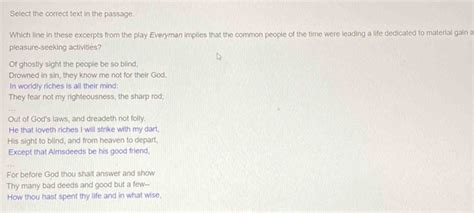 Solved Select The Correct Text In The Passage Which Line In These