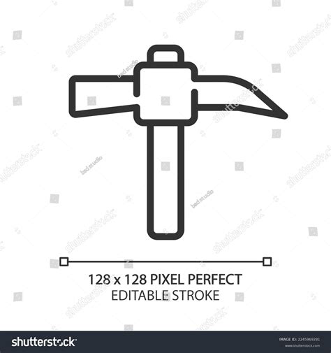 Pickaxe Pixel Perfect Linear Icon Manual Stock Vector Royalty Free 2245969281 Shutterstock
