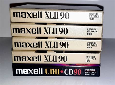 Lot Of 5 4 Maxell Xlii 90 1 Udii 90 Hi Bias Audio Cassette Tapes