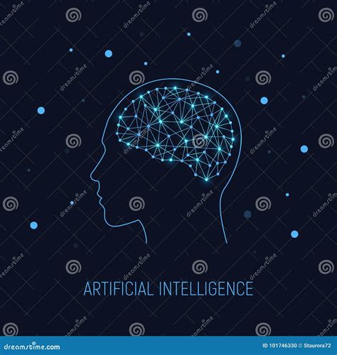 Artificial Intelligence Concept. Cybernetic Brain In Electronic Cyberspace. Science, Technology ...