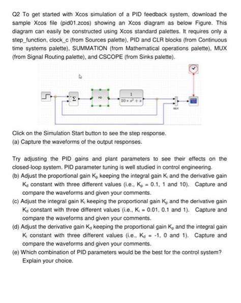 Solved Q2 To Get Started With Xcos Simulation Of A Pid