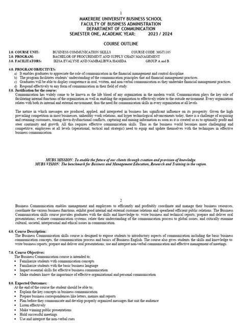 Bpsm Bcs Courseoutline Pdf Communication Nonverbal Communication