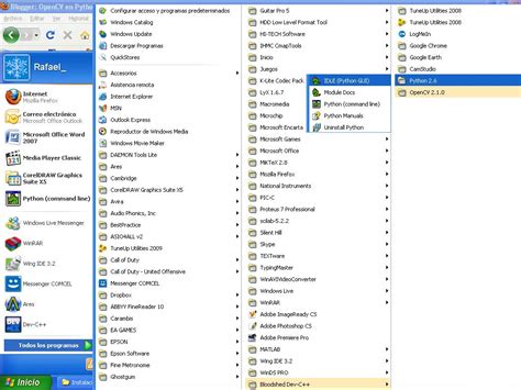 Raerpo Instalando Opencv 21 Y Python 26 En Windows