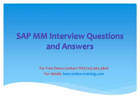 sap mm interview questions and answers ppt