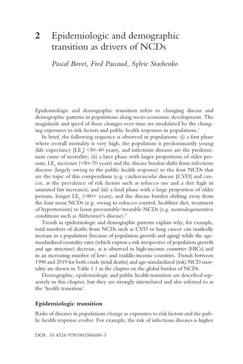 Pdf Epidemiologic And Demographic Transition As Drivers Of Ncds