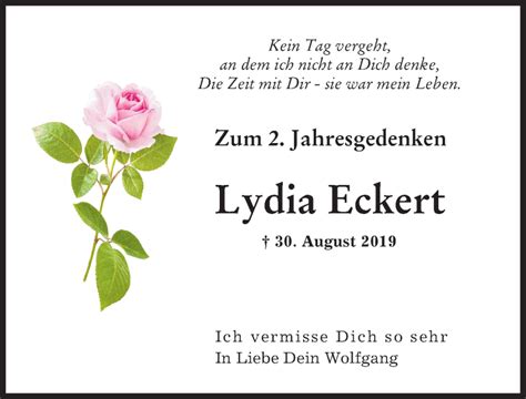 Traueranzeigen Von Lydia Eckert Augsburger Allgemeine Zeitung