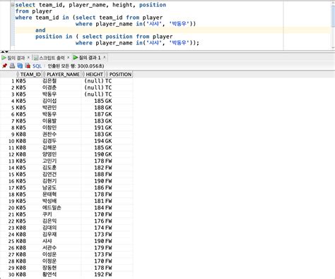 Dbsql 서브쿼리
