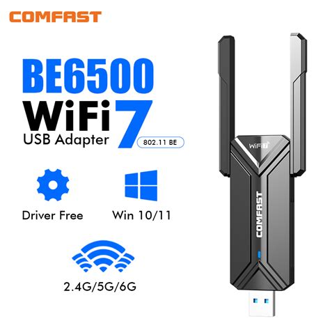 Comfast Be6500 Wifi 7 Usb Adapter 6ghz 5g 2g Adapt Grandado