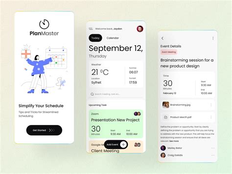 Schedule App Design By Falconthought For Falconthought Uxui Design