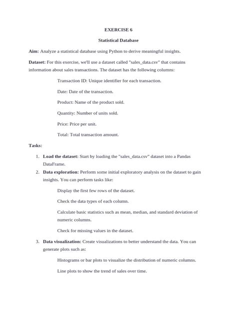 Exercise 6statistical Database Pdf