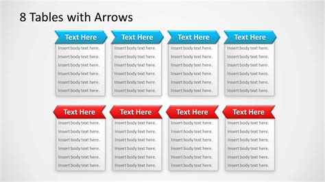 Tables With Arrows Template For PowerPoint SlideModel