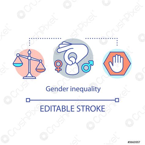 Gender Inequality Concept Icon Sex Discrimination Idea Thin Line