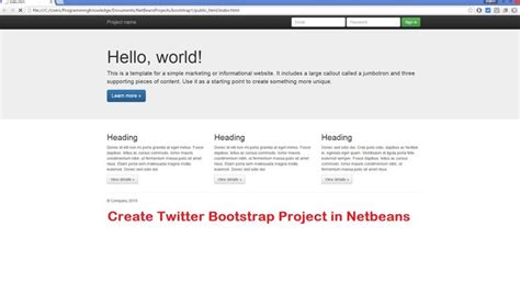 How To Create Twitter Bootstrap Project In Netbeans Generate Default Bootstrap Template