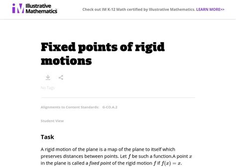 illustrative mathematics g co fixed points of rigid motions lesson