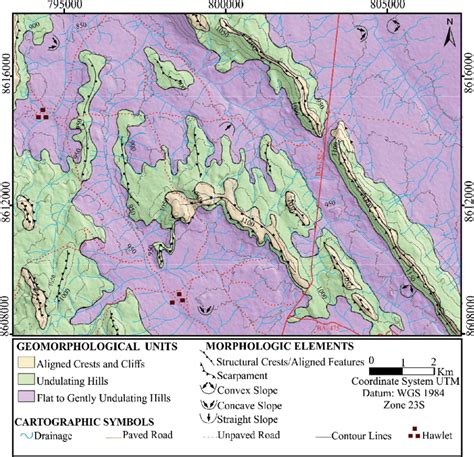 Simplifi Ed Geomorphological Map Showing The Major Geomorphic