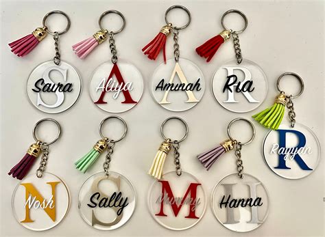 Circle Shape Personalised Keyring Personalised Acrylic Keyring Name