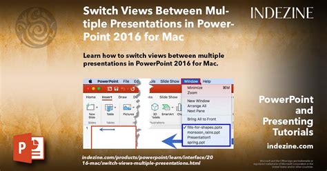 switch views between multiple presentations in powerpoint 2016 for mac