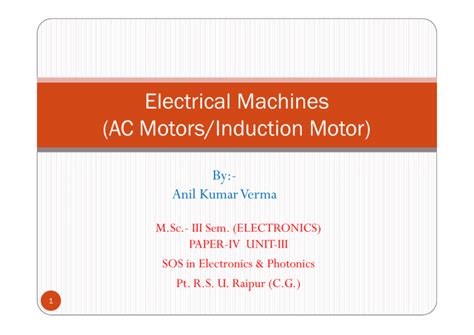 Electrical Machines Ac Motors Induction Motor