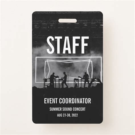 Custom Vip All Access Pass Concert Badge Staff Badge Zazzle Event