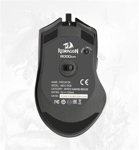 Buy Redragon M612 Predator Gaming Mouse Rgb 8000 Dpi Wired With 11 Programmable Buttons 1